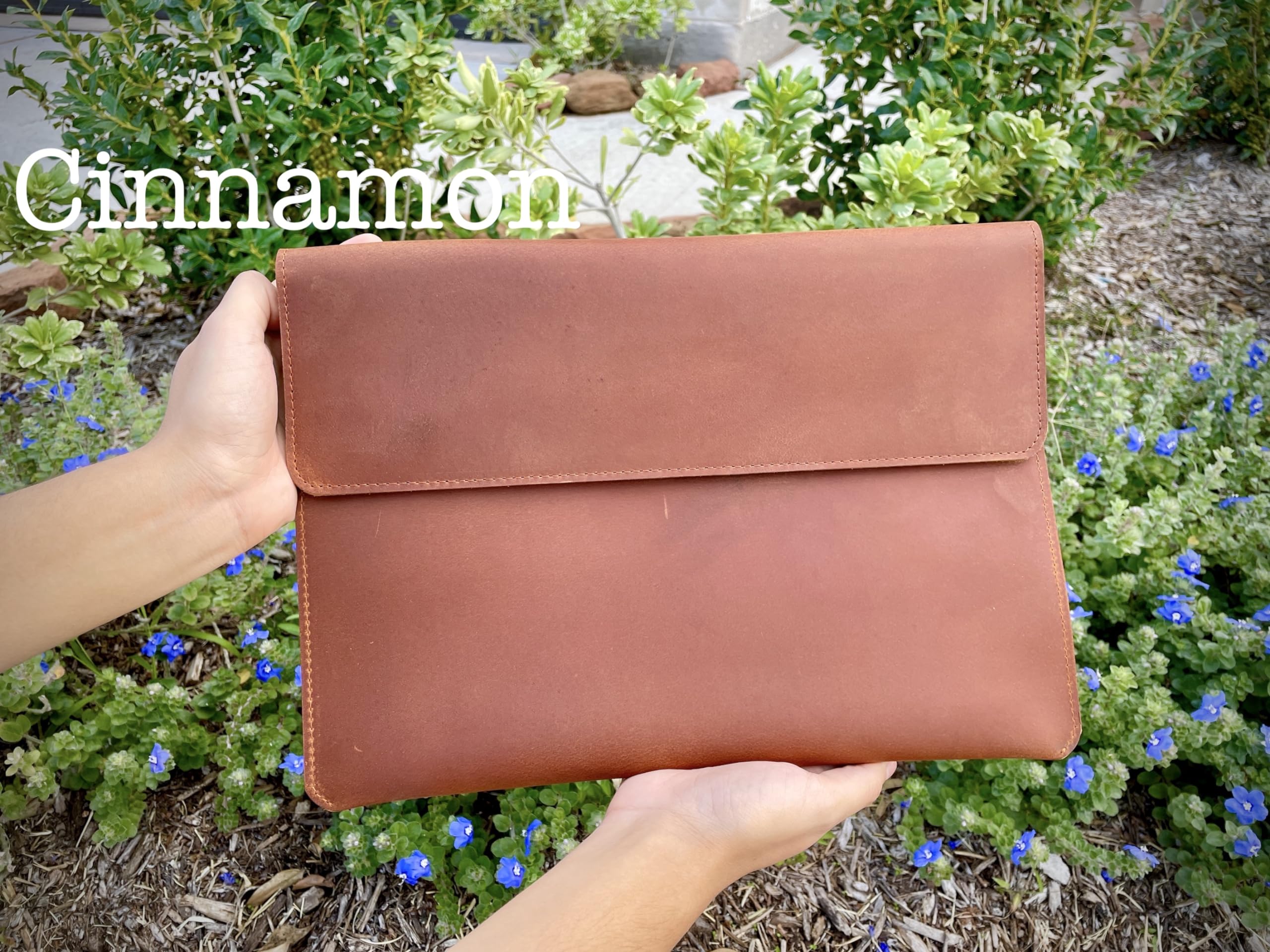 LUCASGIFT Compatible with MacBook Pro/Air 13" 15" 16" LEATHER LAPTOP SLEEVE, Leather Laptop Case, Personalized Laptop Sleeve, Leather Computer Case, Envelope Sleeve, Monogrammed gifts her him