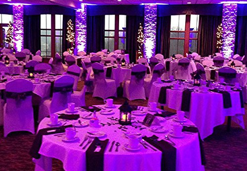 LED Up Light - 16 Hour LED Battery Powered Wireless DMX - 9x6w RGBAW+UV (White Case) - Weddings - Stage Light - Dj Light