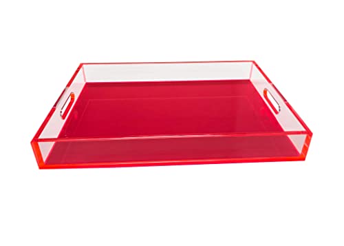 R16 Home LT01-HOTPINK Neon Hot Pink Serve Lucite Tray