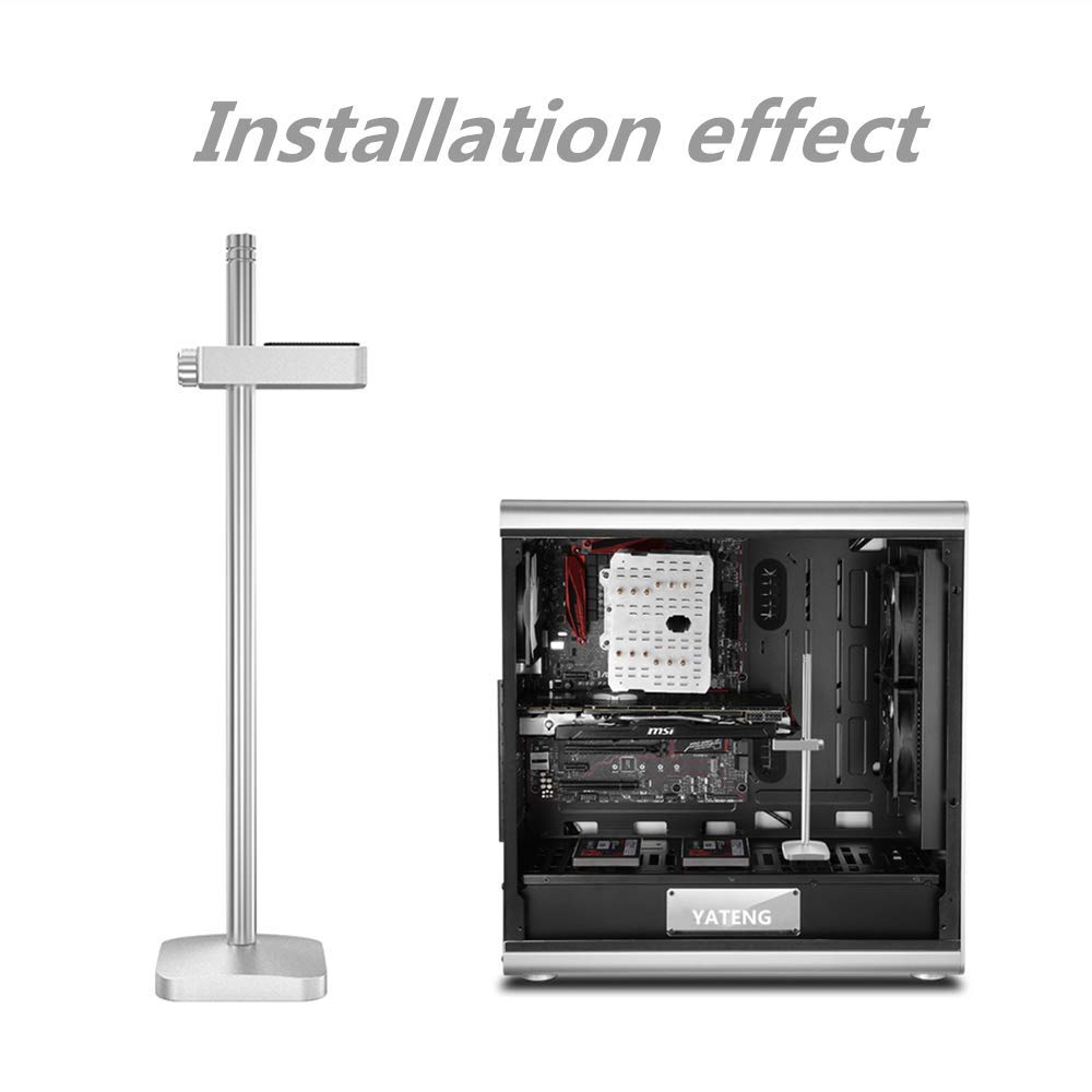 MHQJRH Graphics Card GPU Brace Support, Video Card Sag Holder Bracket, Anodized Aerospace Aluminum (Silver)