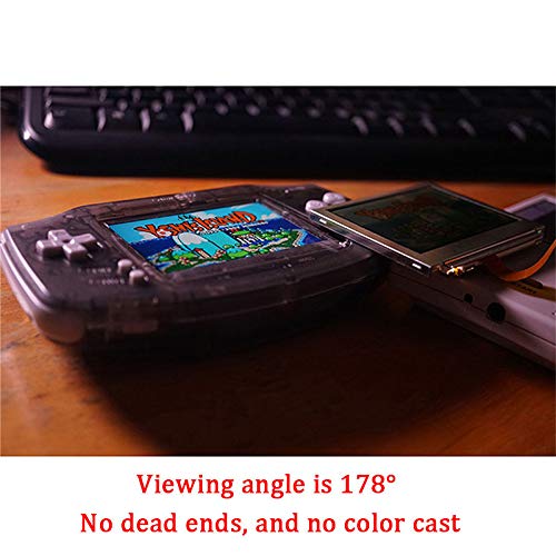 UNNIC Replacement IPS LCD Screen with Ribbon Cable Screen Cover Repair Full Kit for Gameboy Advance Game Console