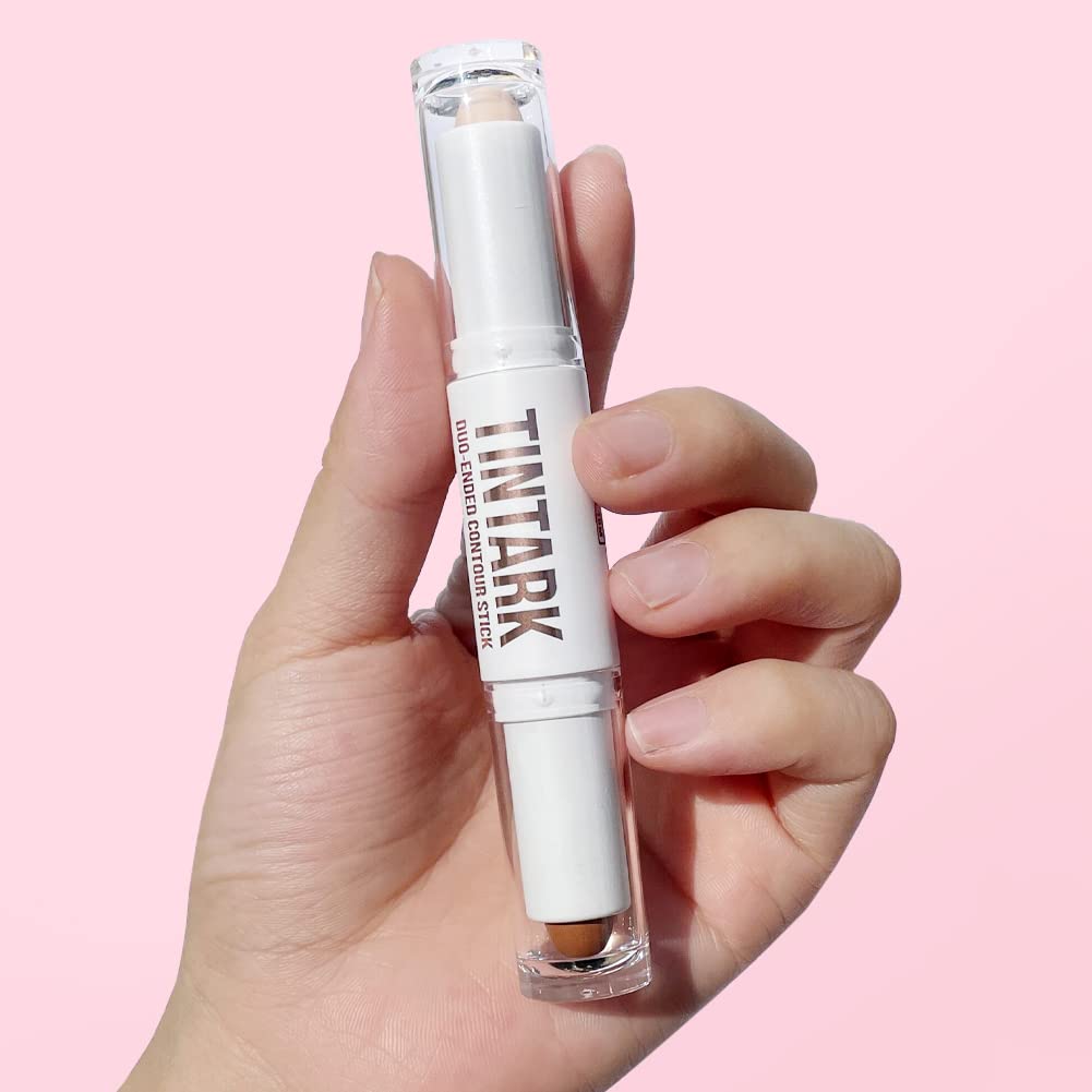 TINTARK Duo-Ended Contour Stick For Face Eyes Cheeks, Concealer Makeup, Eyeshadow Stick, Balance Foundation Stick, Bronzer Makeup Crayon, Matte Finish Contouring Stick, 2 in 1 (Medium)