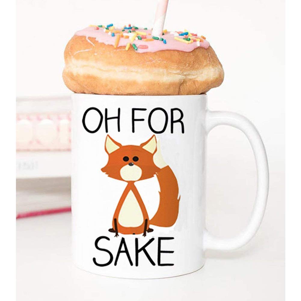 OKSANO Mug for Women Coffee Mug, Fox Coffee Mug Novelty Mug Cute Novelty Cup Funny White Mug, Coffee Ceramic Mug, Lovers Coffee Mug Fox Mug Christmas Valentine's Day Gifts