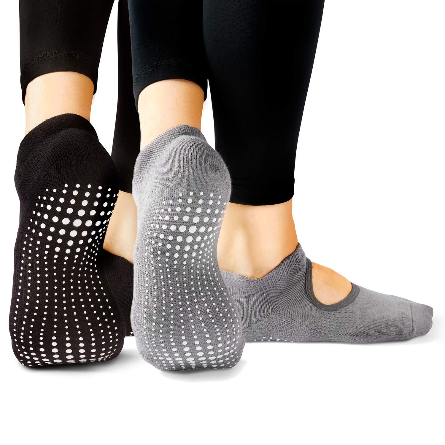 LA ACTIVE Non Slip Yoga Grip Socks - Barre Ballet Pilates Athletic Socks for Men and Women