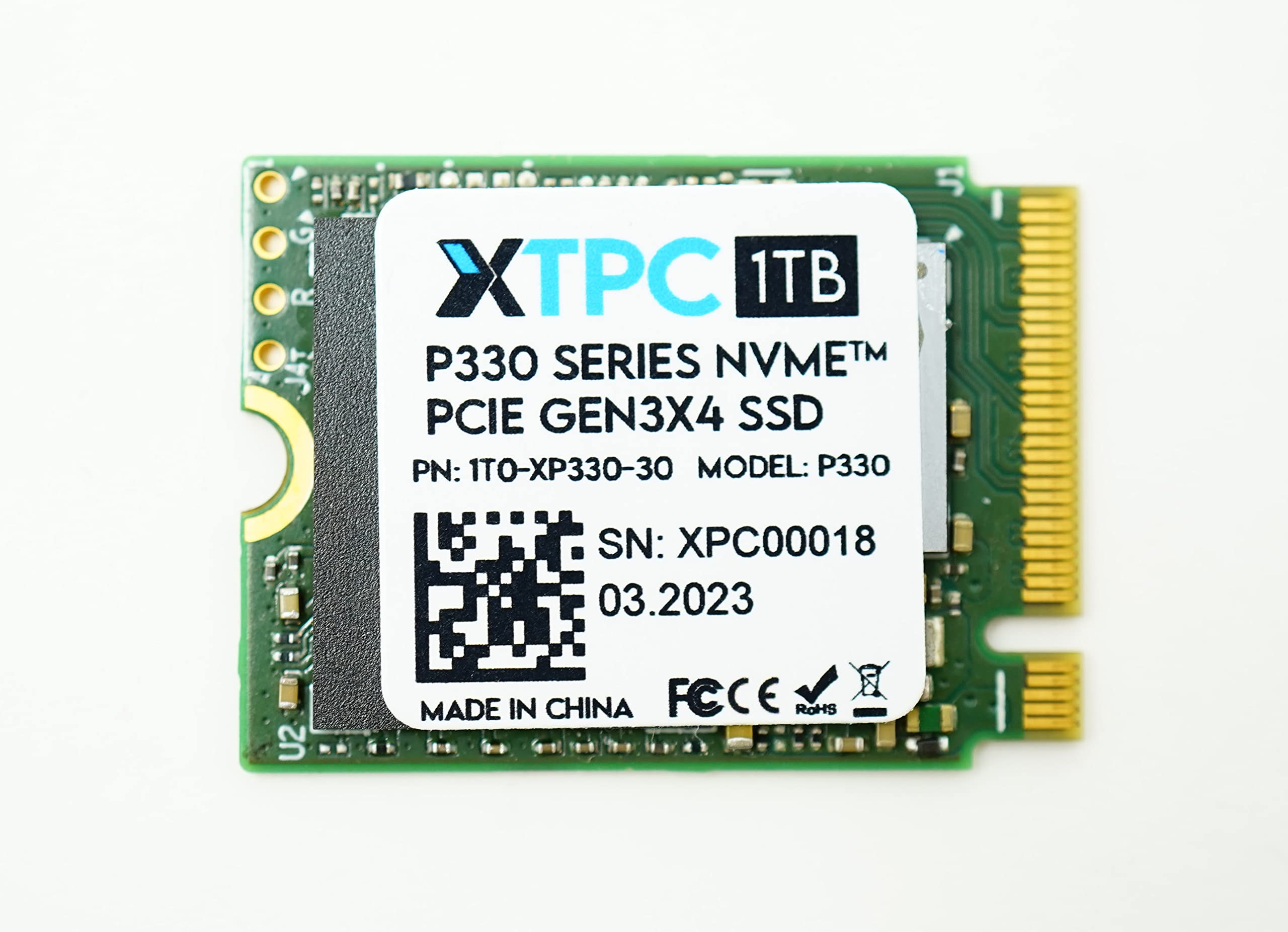 XTPC Systems 1TB P330 M.2 2230 NVMe PCIe SSD Gen 3.0x4 Single-Sided Drive, 2000 MB/s Read, 1500 MB/s Write, (Upgrade for Steam Deck, Microsoft Surface)