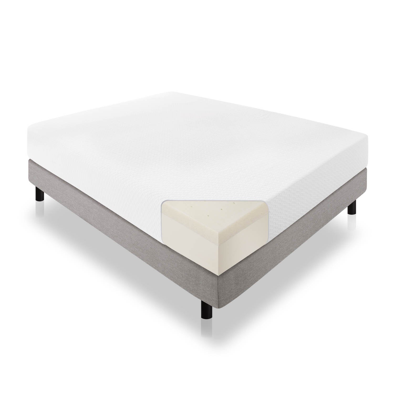 LUCID 10 Inch 2019 Gel Memory Foam Mattress - Medium Plush Feel - CertiPUR-US Certified - 10-Year Warranty - Queen