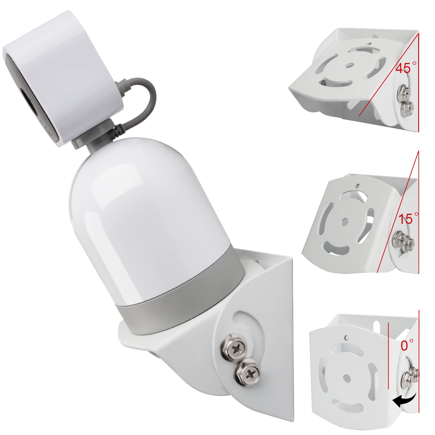 Uogw Adjustable Wall Mount Compatible with Blink Mini Pan Tilt Camera, Adjustable Angle Mounting Bracket for Blink Cam Get The Best View,Aluminum Alloy Material