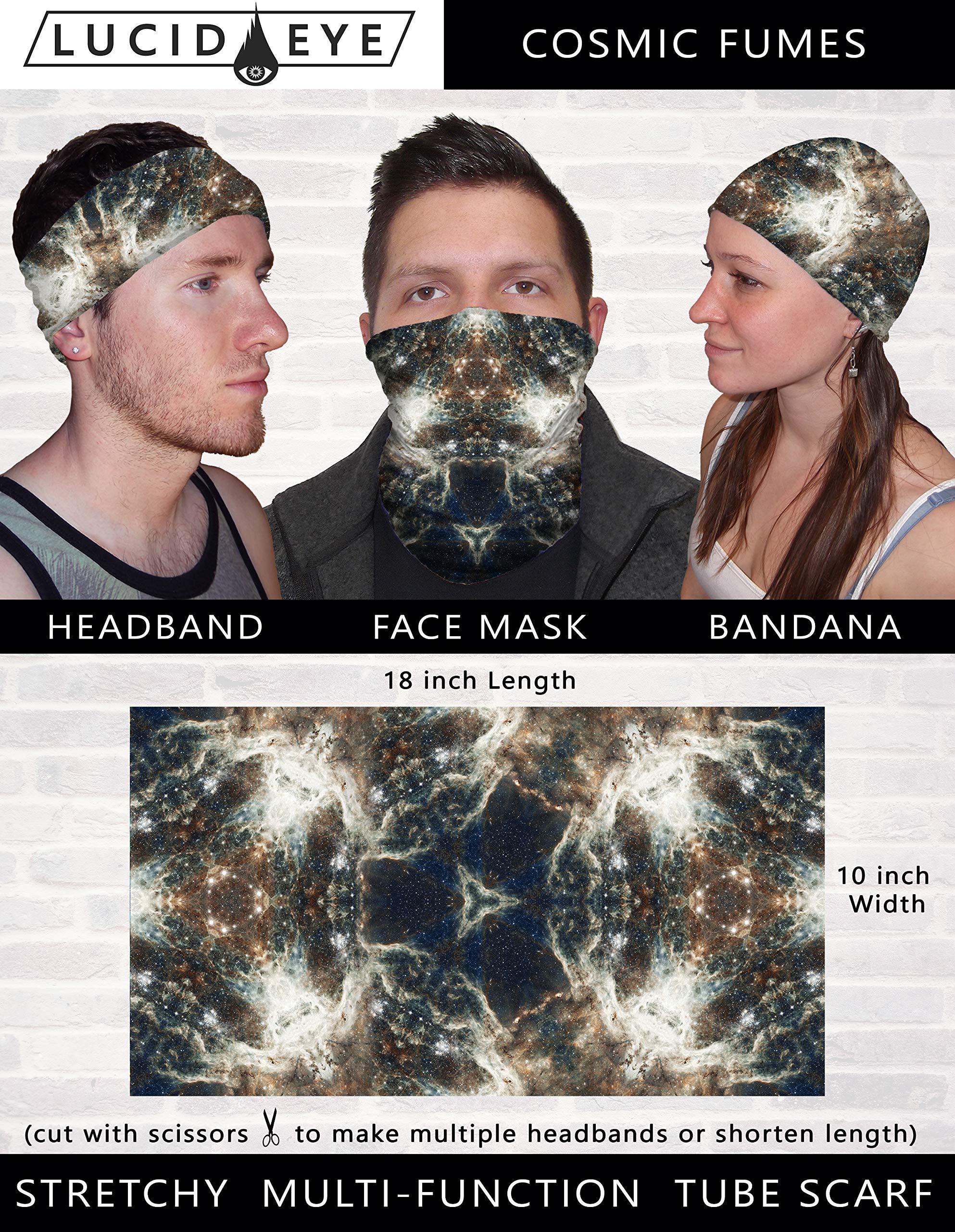 Lucid Eye Neck Gaiter Multipack 3PCS, Colorful Festival Series, Stretchy Tube Scarf