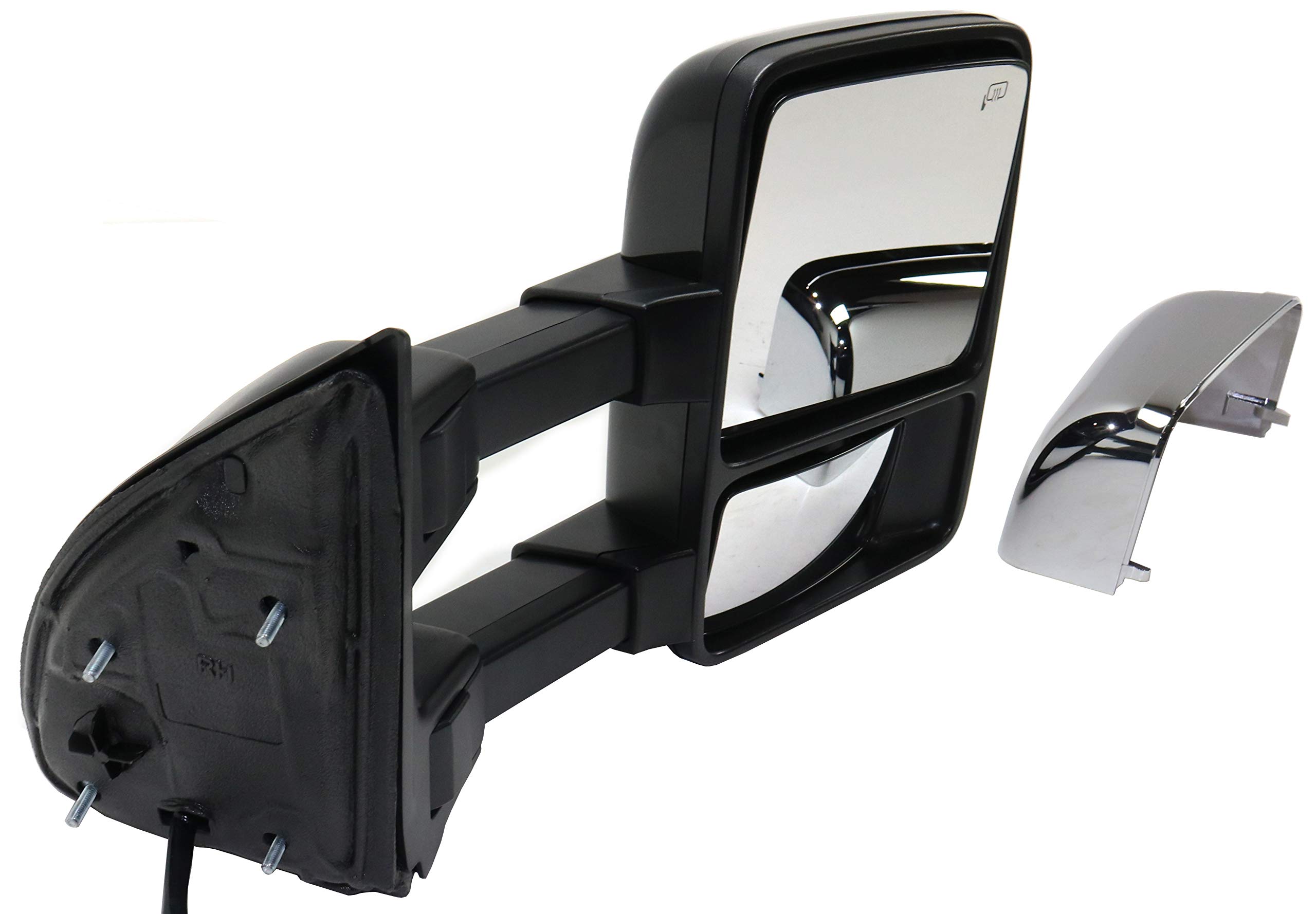Kool Vue Passenger Side Power Heated Towing Mirror for Ford F-250 Super Duty F-350 Super Duty 2011-2016 Power Fold With Signal Light & Memory; Without Blind Spot Light Auto Extend with 2 Caps