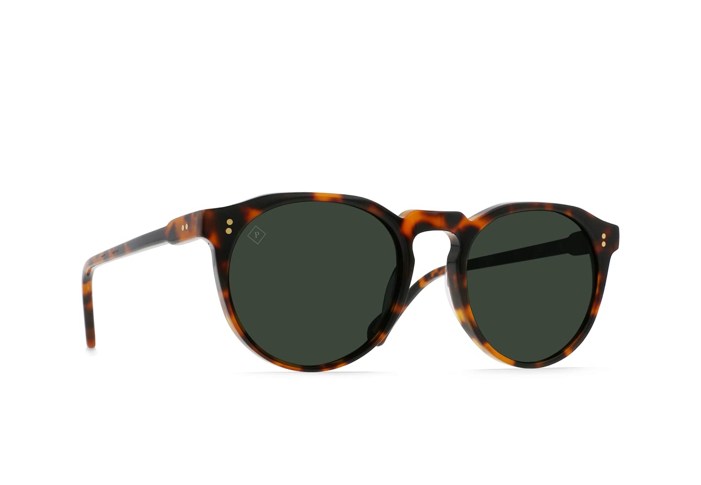 RAEN Ð Remmy Ð Unisex Retro Round Sunglasses UV Protection - Huru / Green Polarized Lens (Size 49 MM)
