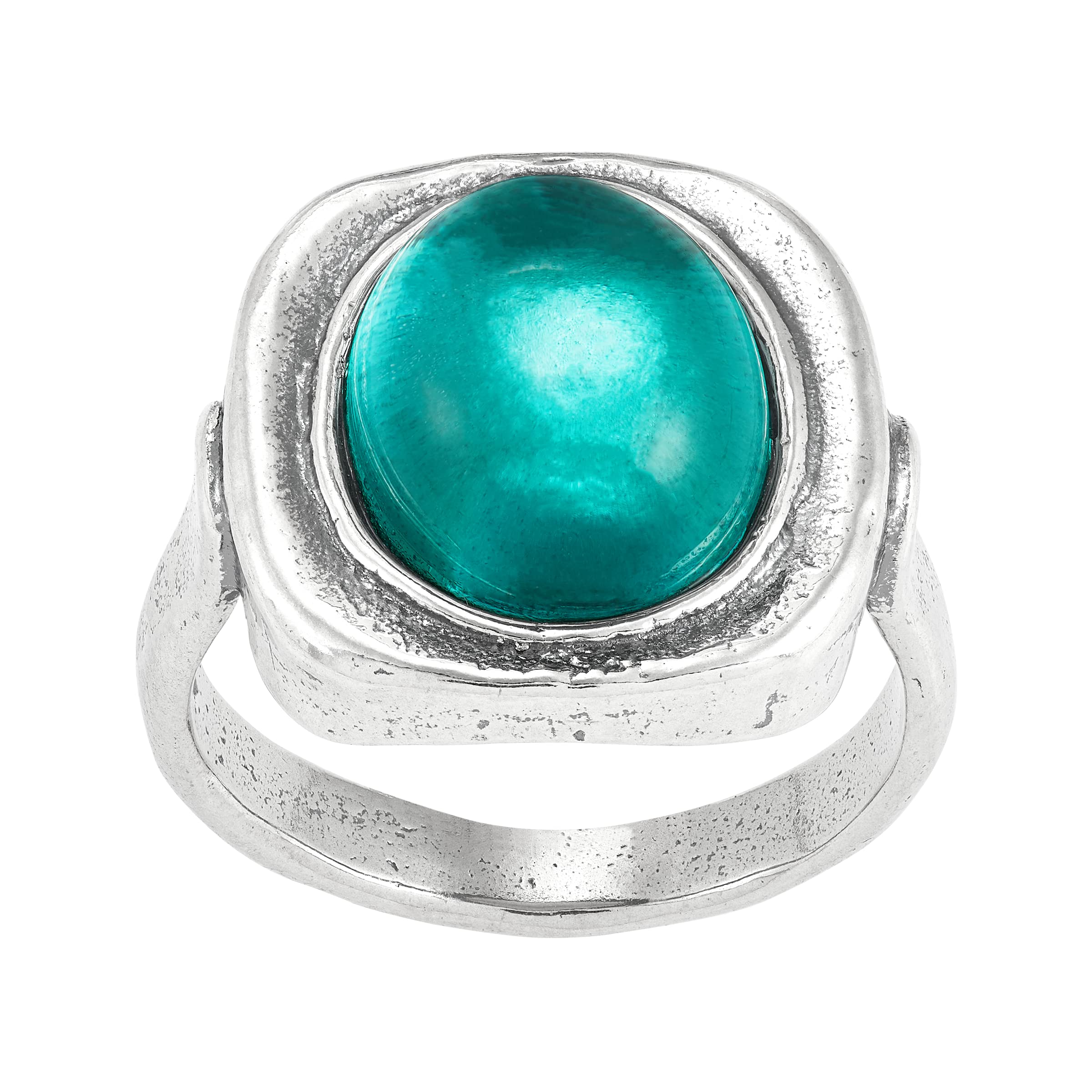 Silpada 'Mesmerize' Teal Quartz Doublet Ring in Sterling Silver, Size 6, Size 6