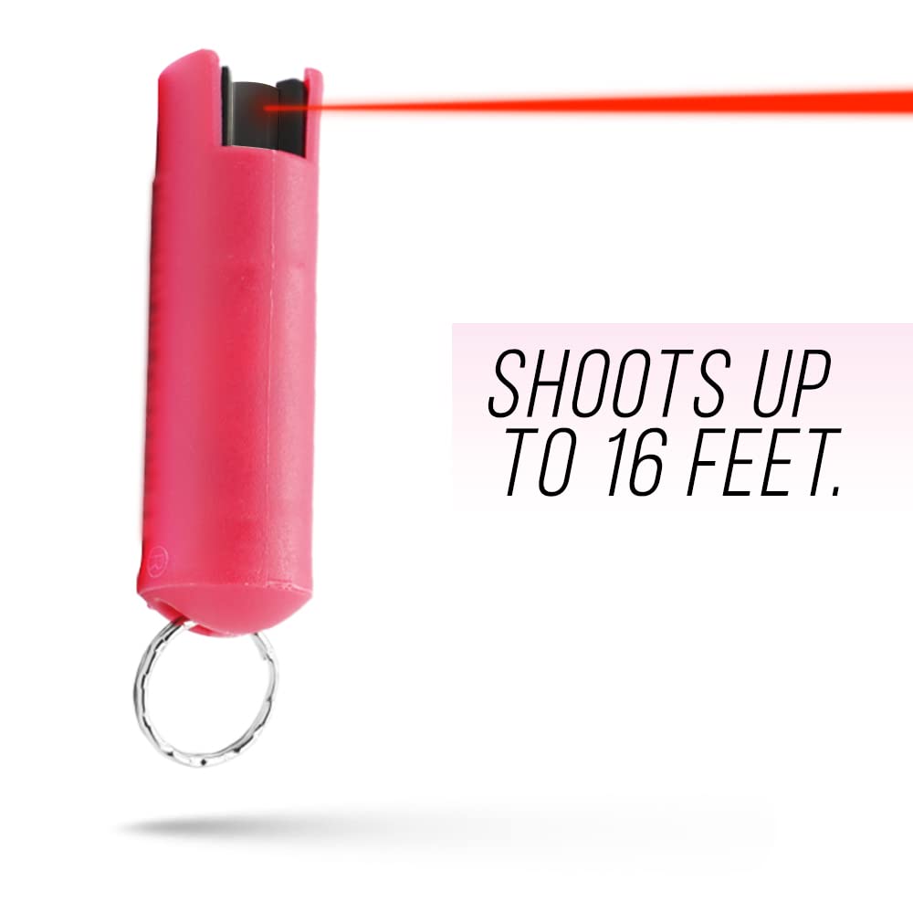 Pepper Spray Keychain - Maximum Strength MC 1.44 - Pepper Sprayer Self Defense - Wholesale Items for Resale Bulk, Pink 8 Pack, Light Blue/Pink
