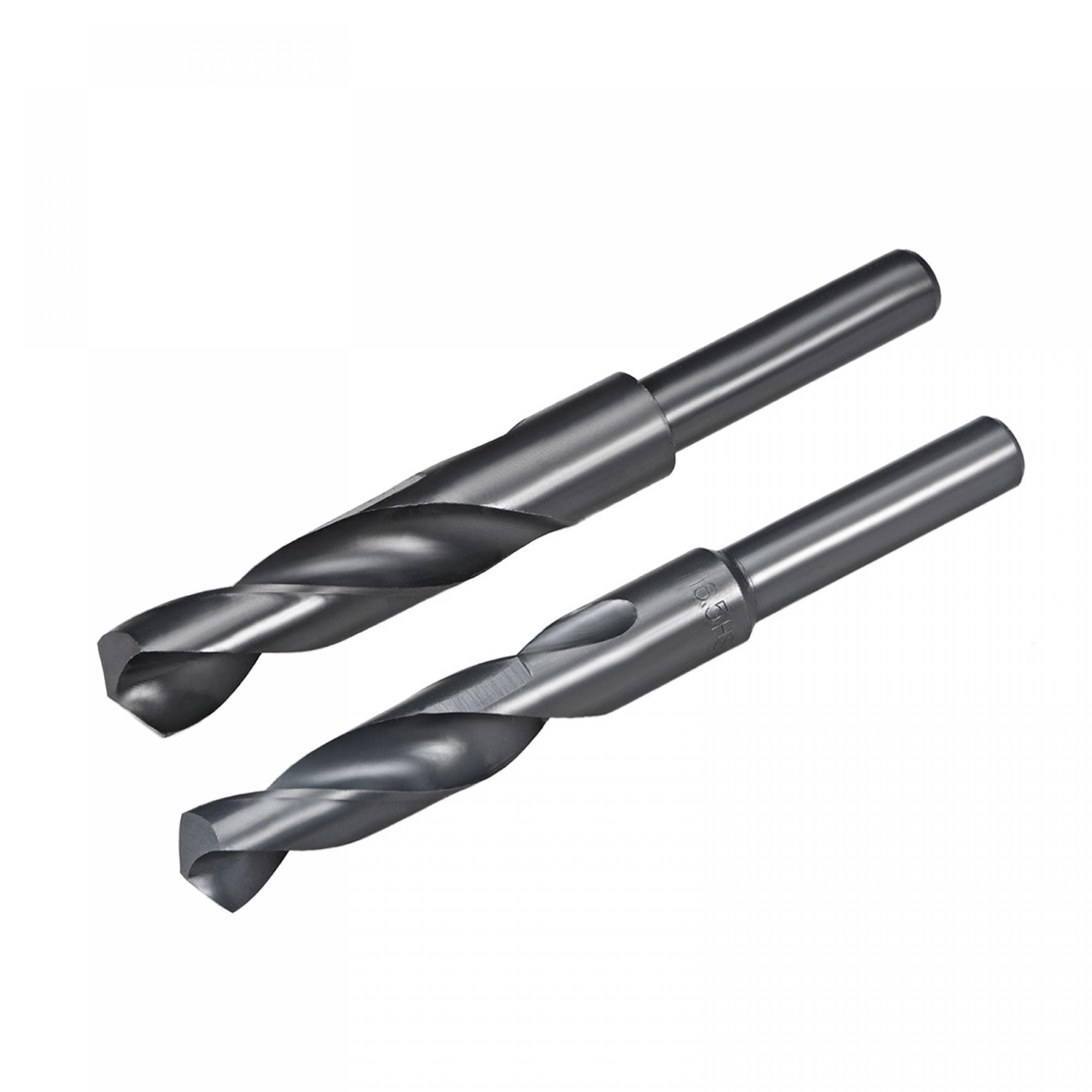 uxcell Reduced Shank Drill Bit 16mm & 18mm HSS 6542 Black Oxide with 1/2" Straight Shank