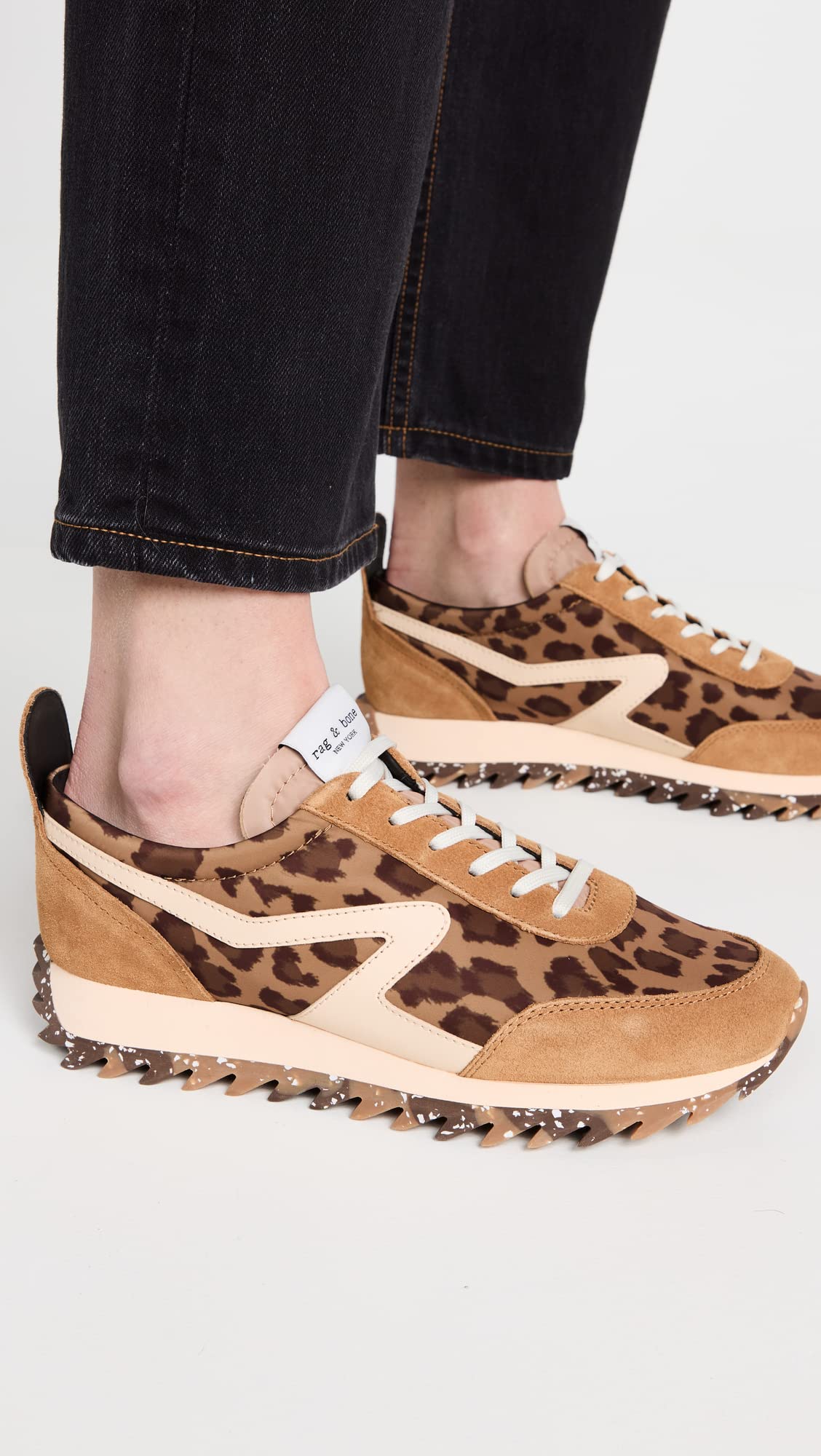 rag & bone Women's Retro Runners, Leopard, Print, Tan, 10 Medium US