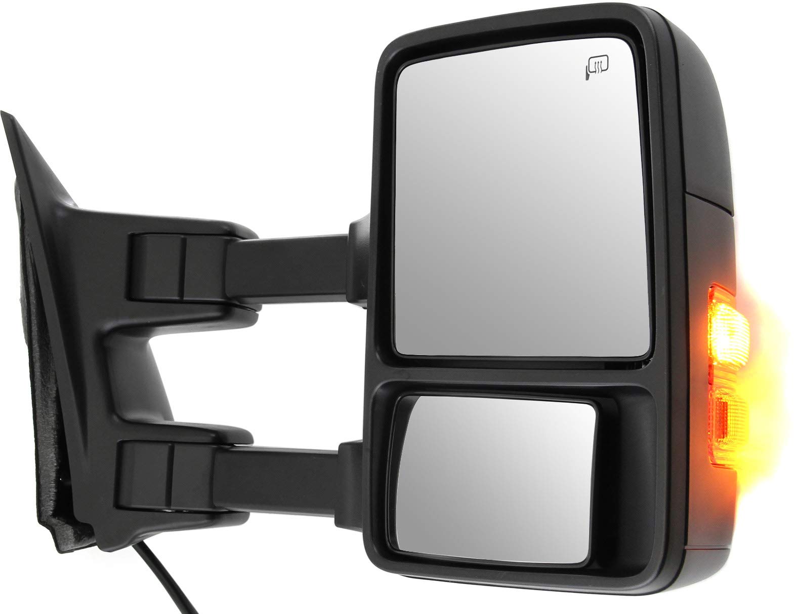 Kool Vue Right Power Heated Towing Door Mirror Compatible With Ford F-250 Super Duty 2008 With Signal Light Textured Crew Cab