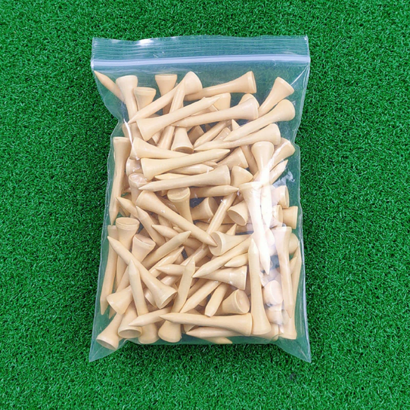 LL LLSW SHOP Wooder Golf Tees – Short Tees for Irons, Par Threes, Hybrids, and Driving Range - Pack of 100 Bulk in High Visibility White Durable Wood (54mm)