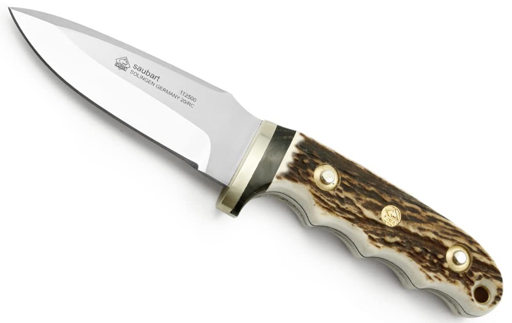 PUMA Knives Saubart Stag German Made Hunting Knife with Leather Sheath