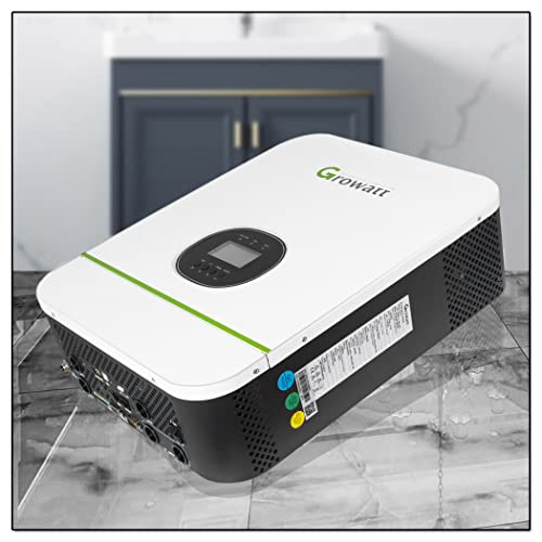 Soniker 24V Split Phase Solar Inverter Growatt 80A MPPT Solar Charge Controller, 3000W 120V/240V Multifunctional Solar Inverter Machine, Pure Sine Wave Inverter(5-7 Days Delivery)