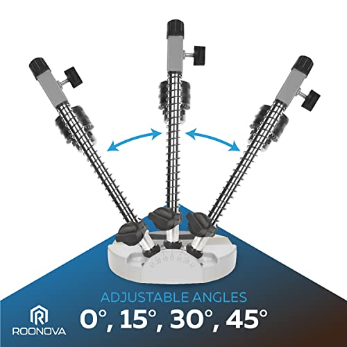 ROONOVA: Angle Drill Guide | Portable Drill Press Stand | Strong Aluminum Alloy | Multi-Angle Adjustable Drill Press Guide with Chuck | Portable & Lightweight | Complete with Credit Card Tool