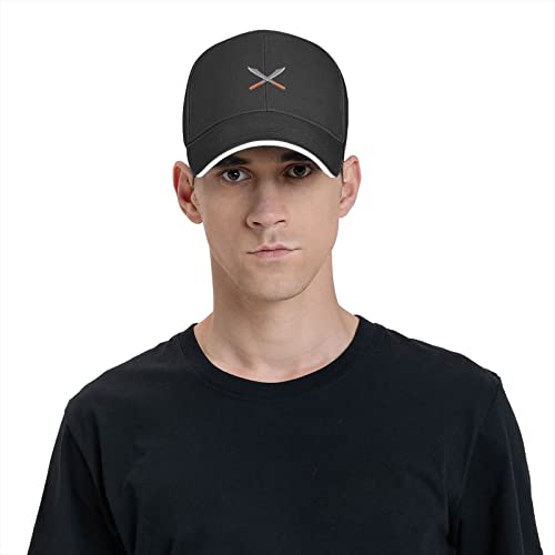 Pirate Ship Knife Hat for Men Women Casquette,Casual Sandwich Baseball Caps,Free Adjustment of Cap Size Black