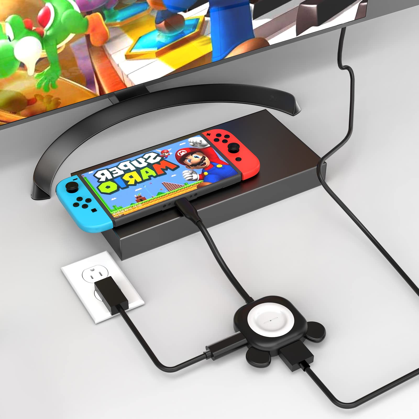 NADESSA Switch Dock, Replacement Charging Stand for Switch with USB-C PD, 4K HDMI and USB 3.0 Port