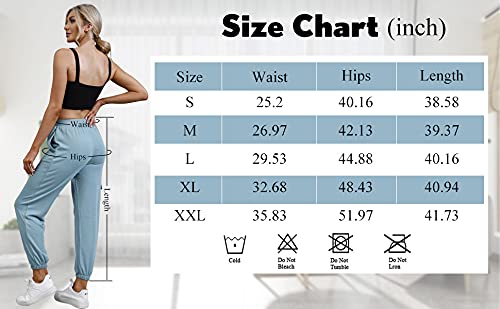 OFEEFAN Cute Pants for Women Exercis Womens Joggers with Pockets Navy Blue S