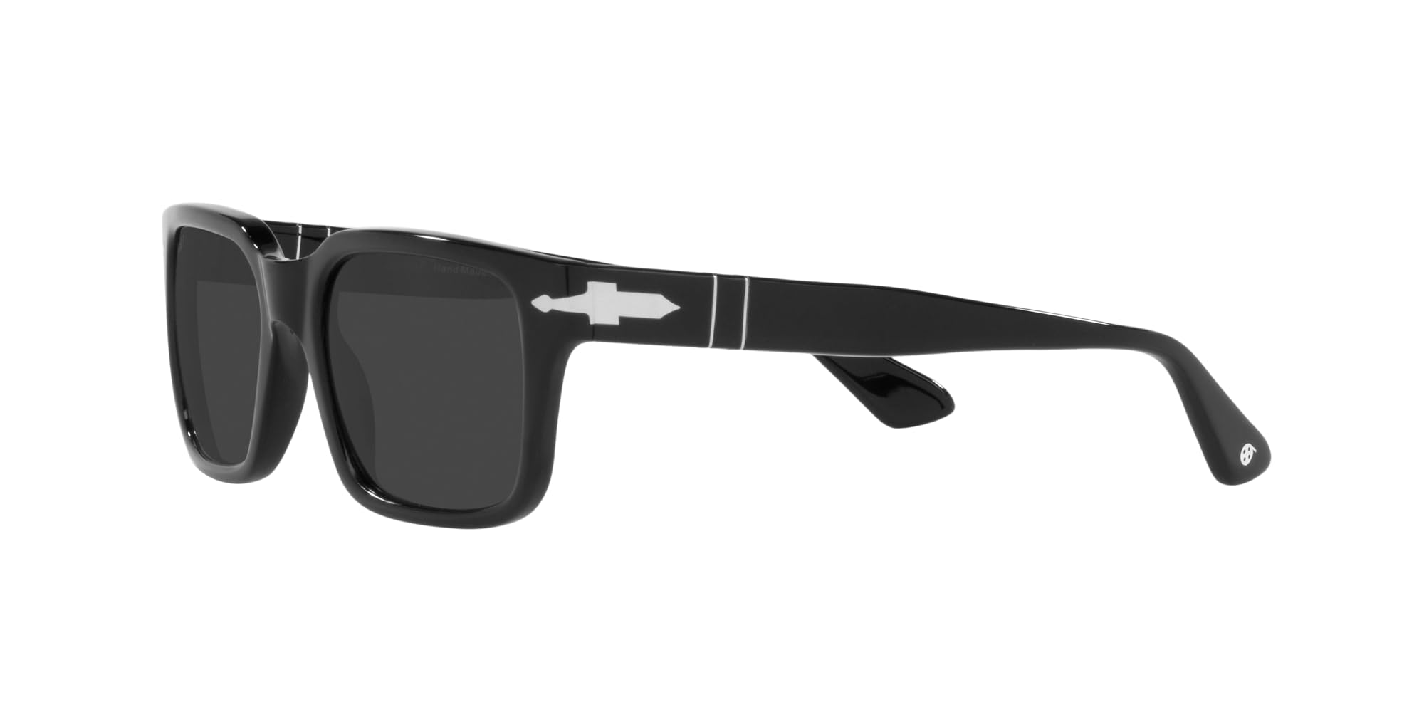 Persol PO3272S Rectangular Sunglasses, Black/Dark Grey Polarized, 53 mm