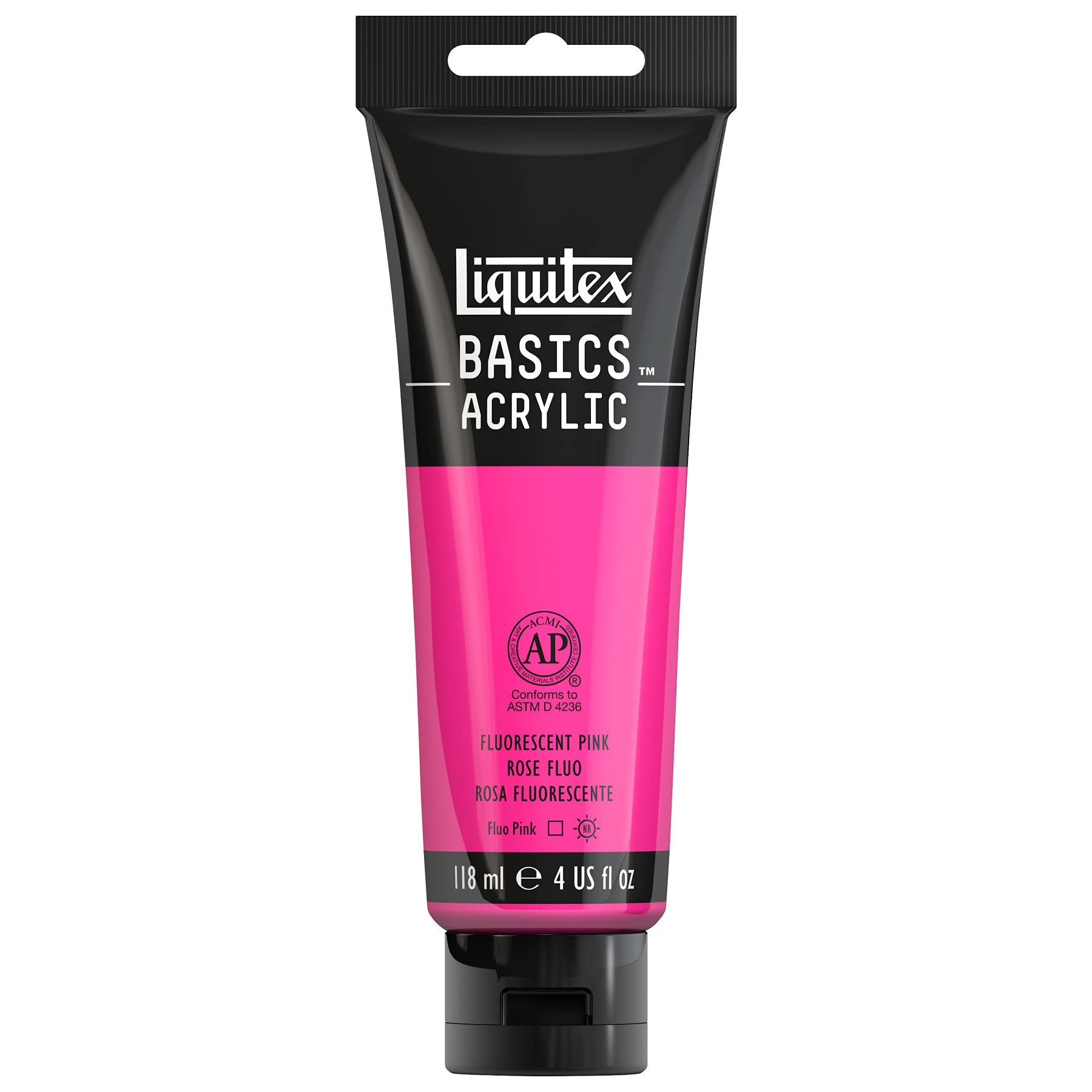 Liquitex BASICS Acrylic Paint, 118ml (4-oz) Tube, Fluorescent Pink