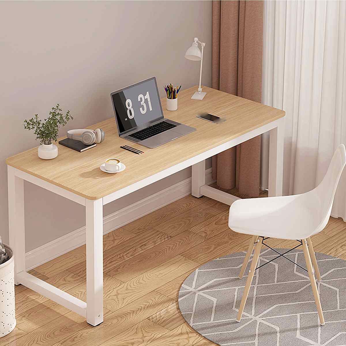 KXDTZ 110 x 60cm Office Desk Computer Table Laptop Metal Steel Frame Easy Assemable Home Office Workstation (Color : D)