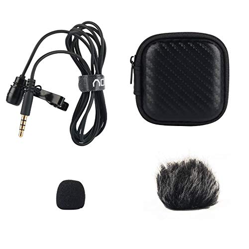 MICMOV Lavalier Microphone VD-s1 - Lapel Microphone with 3.5mm to Type-C Headphone Jack Adapter, Windshield Foam, Windscreen and Storage Case, Perfect for Camera, DSLR, iPhone, Android, Smartphones