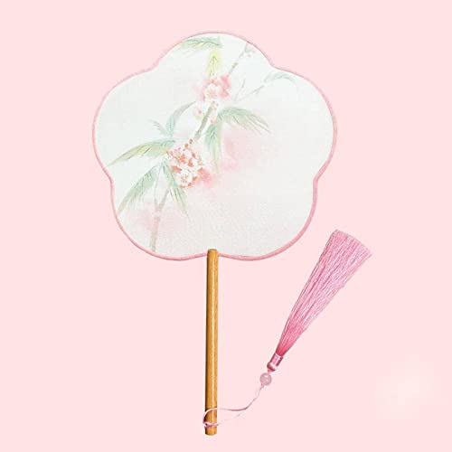 SAXTZDS Ancient Fan Fan Translucent Long Handle Group Fan Han Costume Costume Dance Fan Super Fairy Chinese Style Gift Special-Shaped Fan