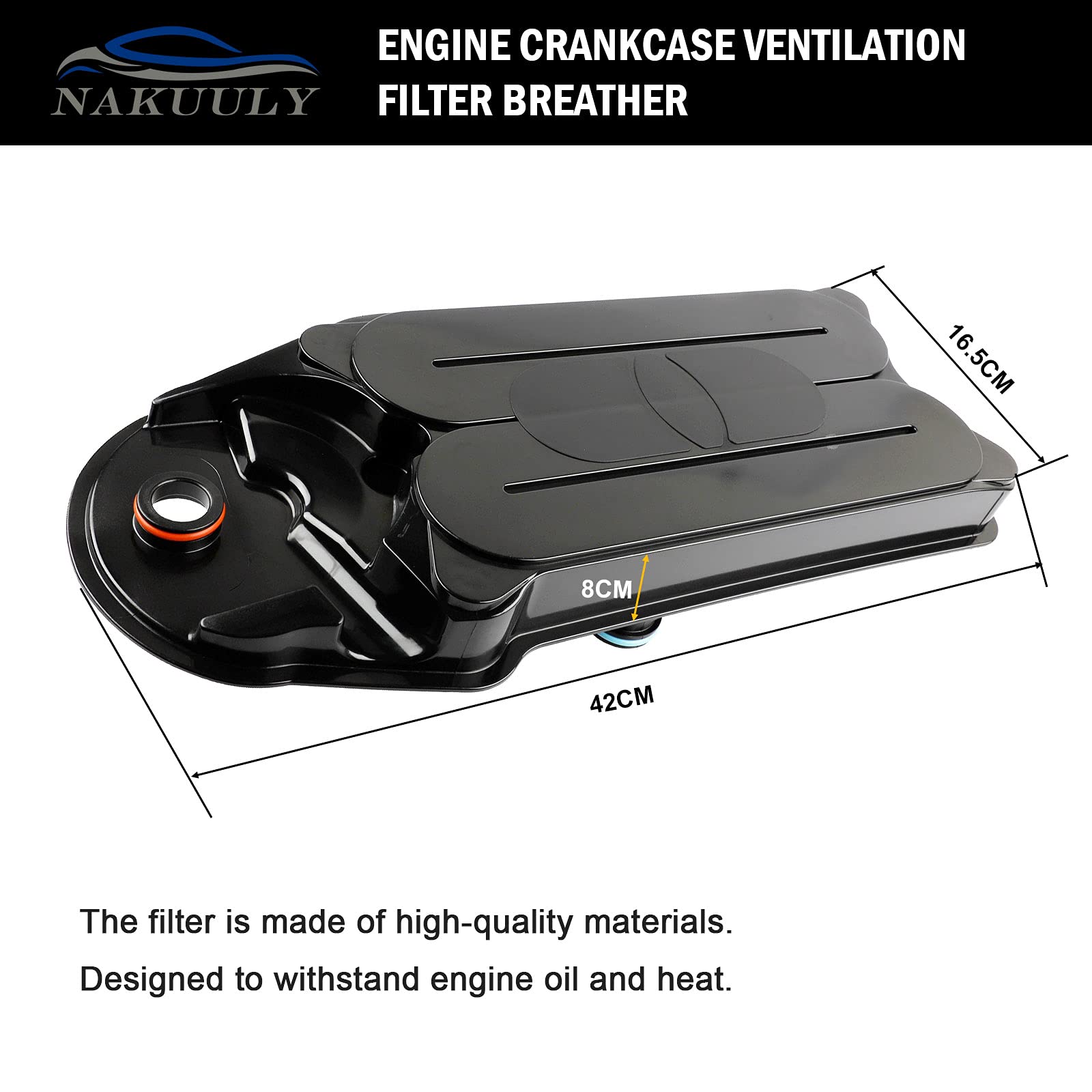 Nakuuly CV52001 Crankcase Ventilation Filter Breather Element Compatible with Dodge Ram 2500 3500 4500 5500 6.7L ISB Diesel 2008-2021, Ford F650/ 750 Replaces # 904-418 68002433AC 4936636