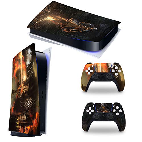 Kinght Darkness PS5 Digital Edition Whole Body Vinyl Skin Sticker Decal Cover for Playstation 5 Digital Edition System Console and Controllers