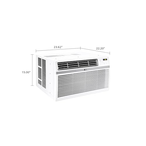 LG 12,000 BTU Window Air Conditioner, 115V, Cools 550 Sq.Ft. for Bedroom, Living Room, Apartment, Quiet Operation, Electronic Control with Remote, 3 Cooling & Fan Speeds, Auto Restart, White