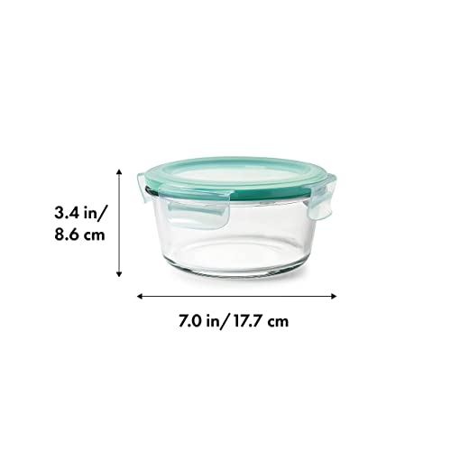 OXO Good Grips 4 Cup Smart Seal Leakproof Glass Round Airtight Food Storage Container