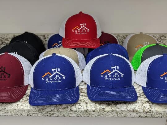 Richardson 112 Pack of 12 Custom Hat with Embroidered Text/Logo, Personalized Adjustable Snapback Trucker Cap (Adjustable, 12 Pack Charcoal White)