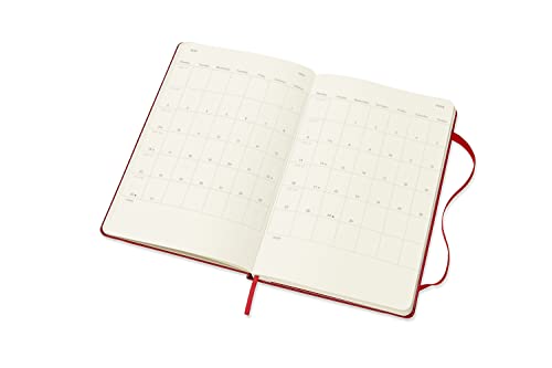 Moleskine Classic 12 Month 2022 Weekly Planner, Hard Cover, Large (5" x 8.25"), Scarlet Red