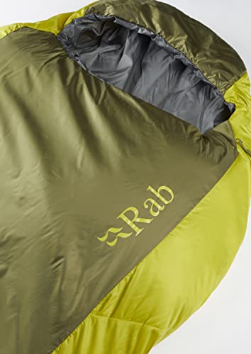 Rab Solar Eco 0 Synthetic Insulated Recycled Mummy Sleeping Bag for Camping and Backpacking - Chlorite Green - 40 Degree, Long, Left Zip