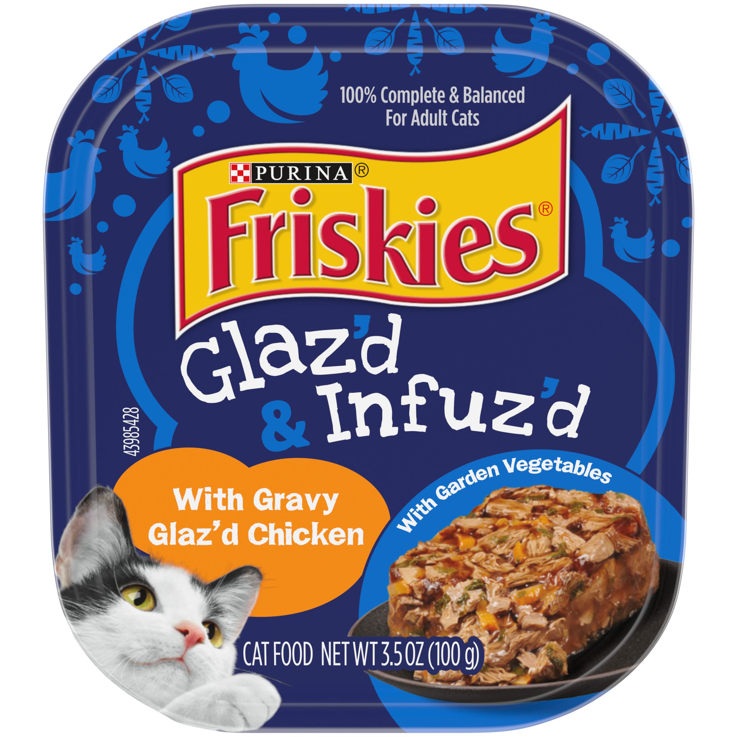 Purina Friskies Gravy Wet Cat Food, Glaz’d & Infuz’d with Gravy Glaz’d Chicken - (12) 3.5 oz. Trays