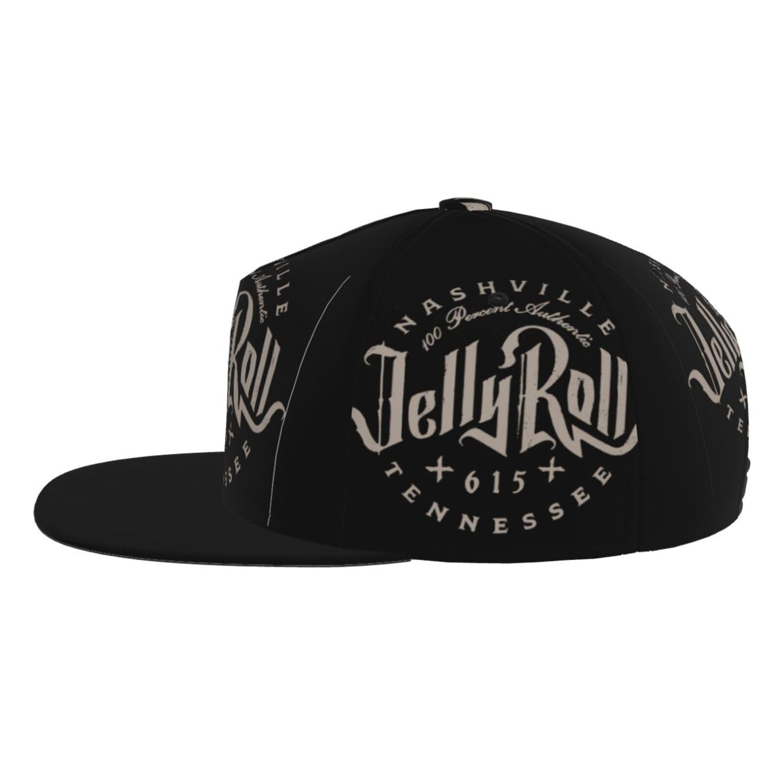 kingscom Jelly Singer Roll Hat Flat-Brimmed Baseball Cap Dad Ball Hat Snapback Hip Hop Cap for Men and Women Black