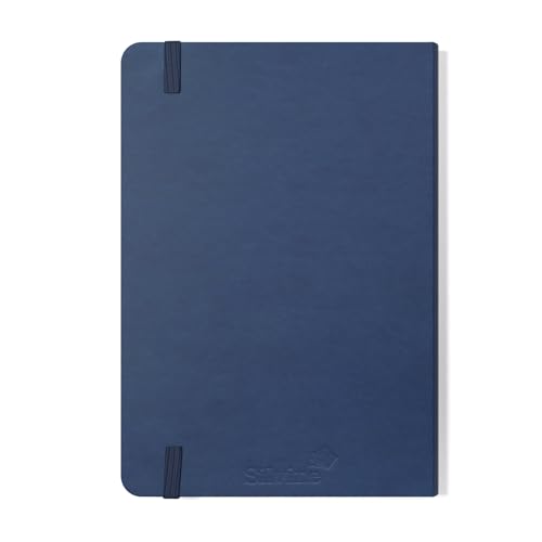 Silvine A5 Executive Hardback Notebook/Journal Blue. 160 Lined Pages of 90gsm Premium Ivory Paper, 197BL