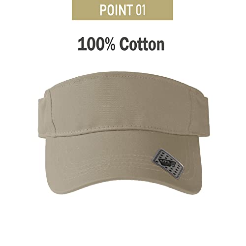 PLAIN GEAR Golf Visor hat for Men & Women - Sun Visors Hats Suitable for Tennis and Other Sports - Adjustable Velcro Closure (TAN)