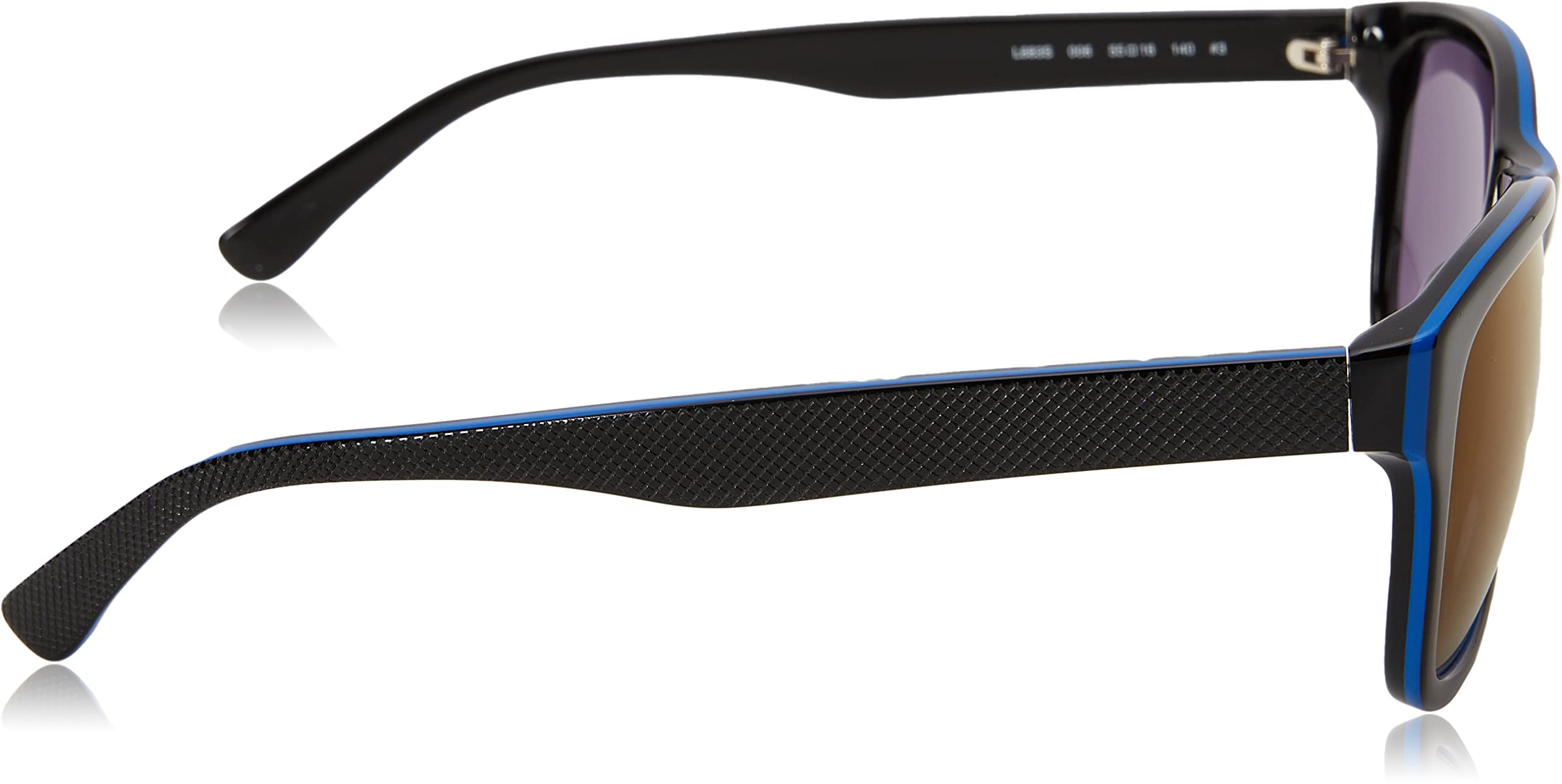Lacoste L683S Square Sunglasses, Black/Blue/Black, 55 mm
