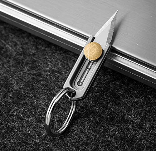 SZHOWORLD Ultra Small Titanium Utility Knife, EDC Tiny Knife Box/Package Opener with Stainless Steel Blade,Ultra Lightweight and Quality