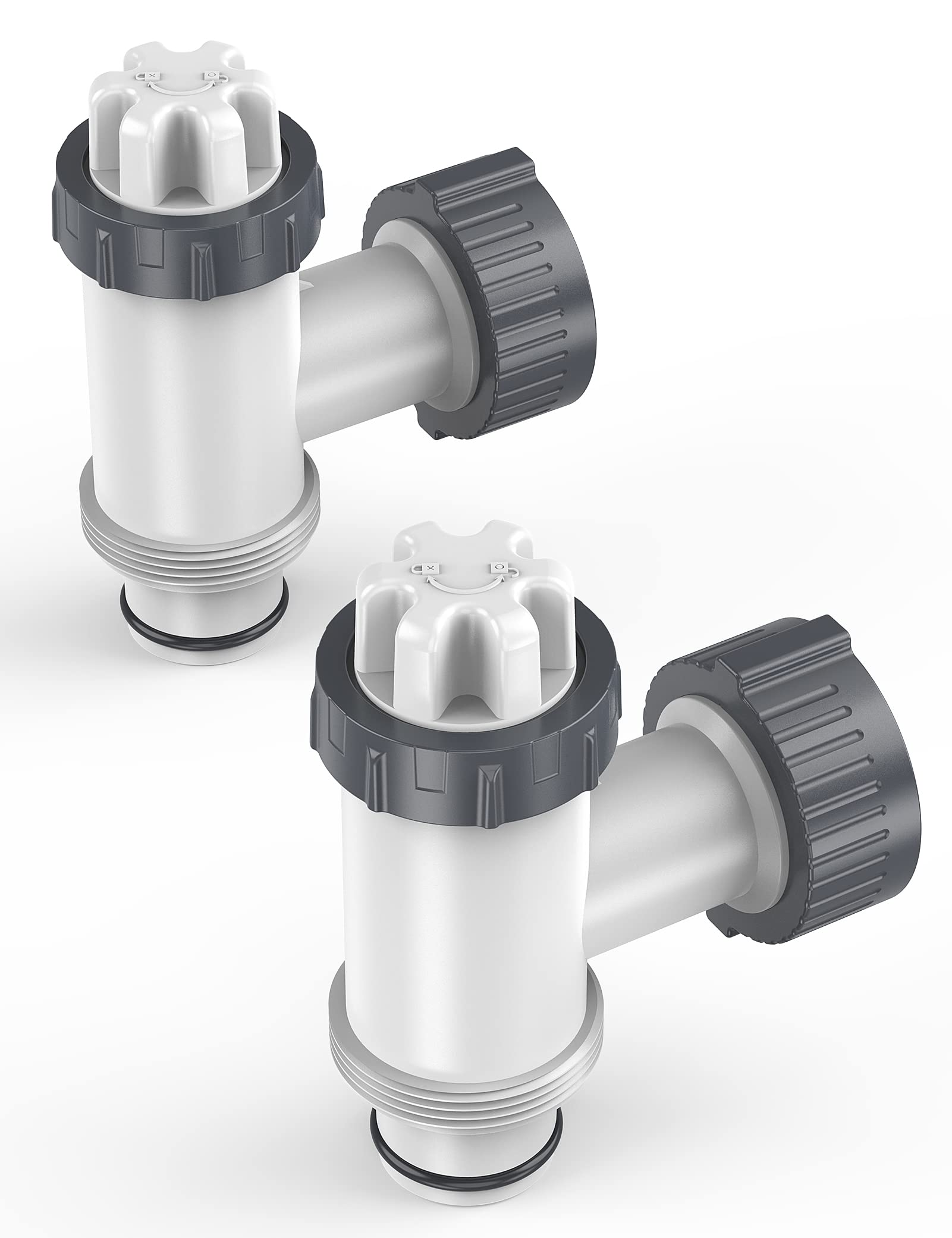 SUMMERBUDDY Above Ground Swimming Pool Plunger Valves Replacement Part with Gaskets, On Off Plunger Valves Swimming Accessories for Above Ground Swimming Pool Filter Pump (2 Pack)
