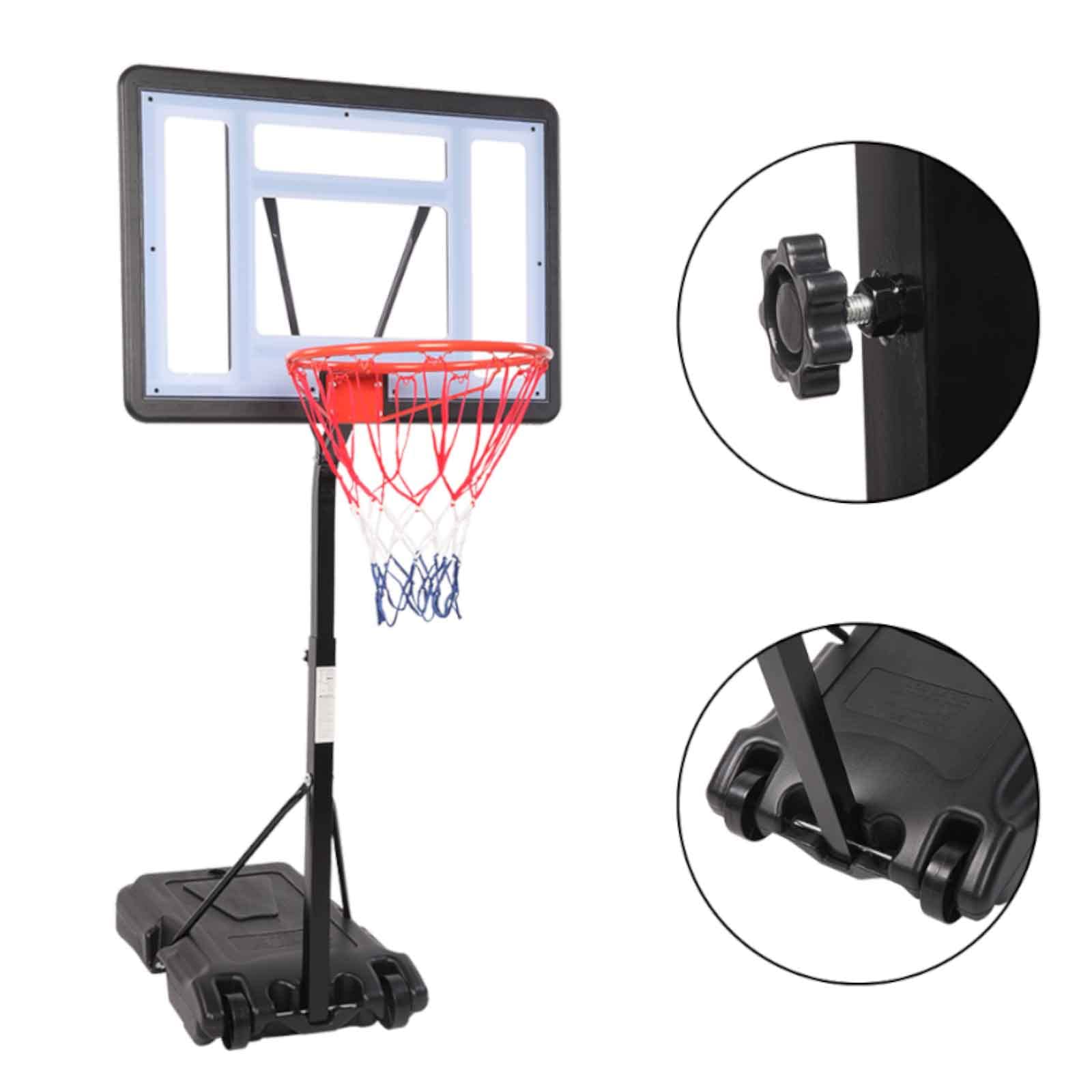 Ralch Wysom Portable Movable Swimming Pool PVC Transparent Backboard Basketball Stand (Basket Adjustment Height 45-53inch) Maximum Applicable for 7# Ball