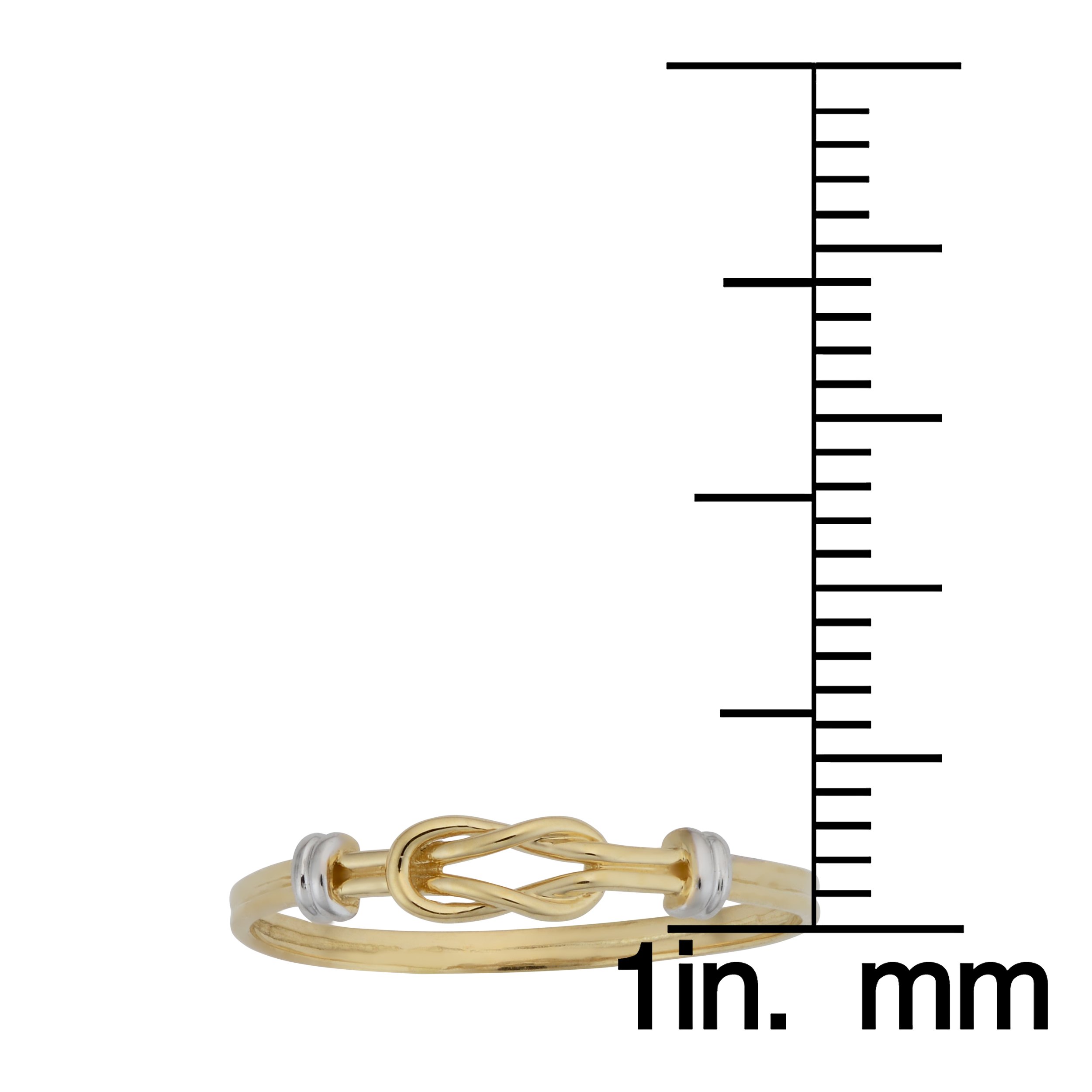 Kooljewelry 14k Two-tone Gold High Polish Love Knot Ring (size 8)