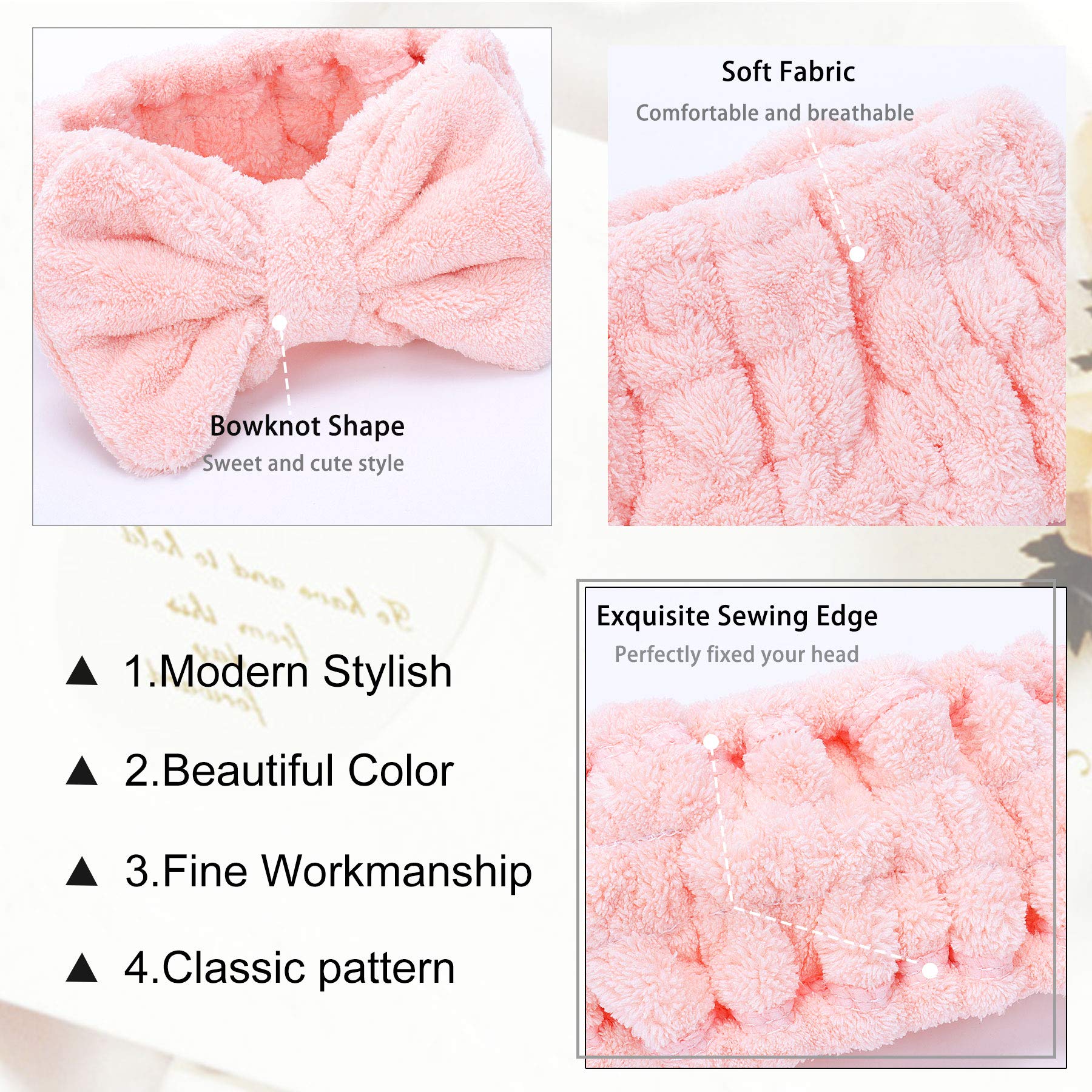 LADES Spa headband – Makeup Headbands Microfiber Facial Hair Band Elastic Head Wraps Stretch for Women Washing Face
