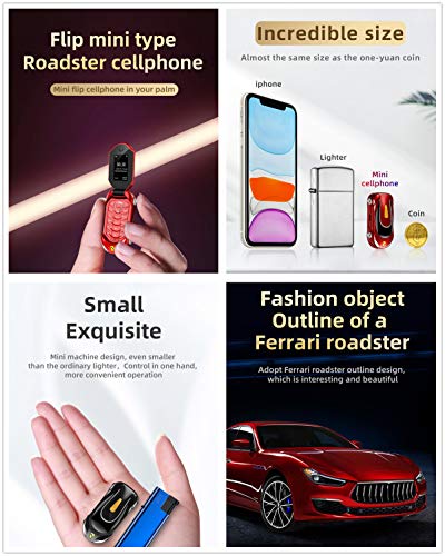 Tuanzi F18 Smallest Flip Cellphone GSM Unlocked 2G Mini Phone MTK6261 Bluetooth Mini Backup Pocket Portable Car Model Mobile Phone Gift for Kids (Gold)