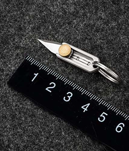 SZHOWORLD Ultra Small Titanium Utility Knife, EDC Tiny Knife Box/Package Opener with Stainless Steel Blade,Ultra Lightweight and Quality